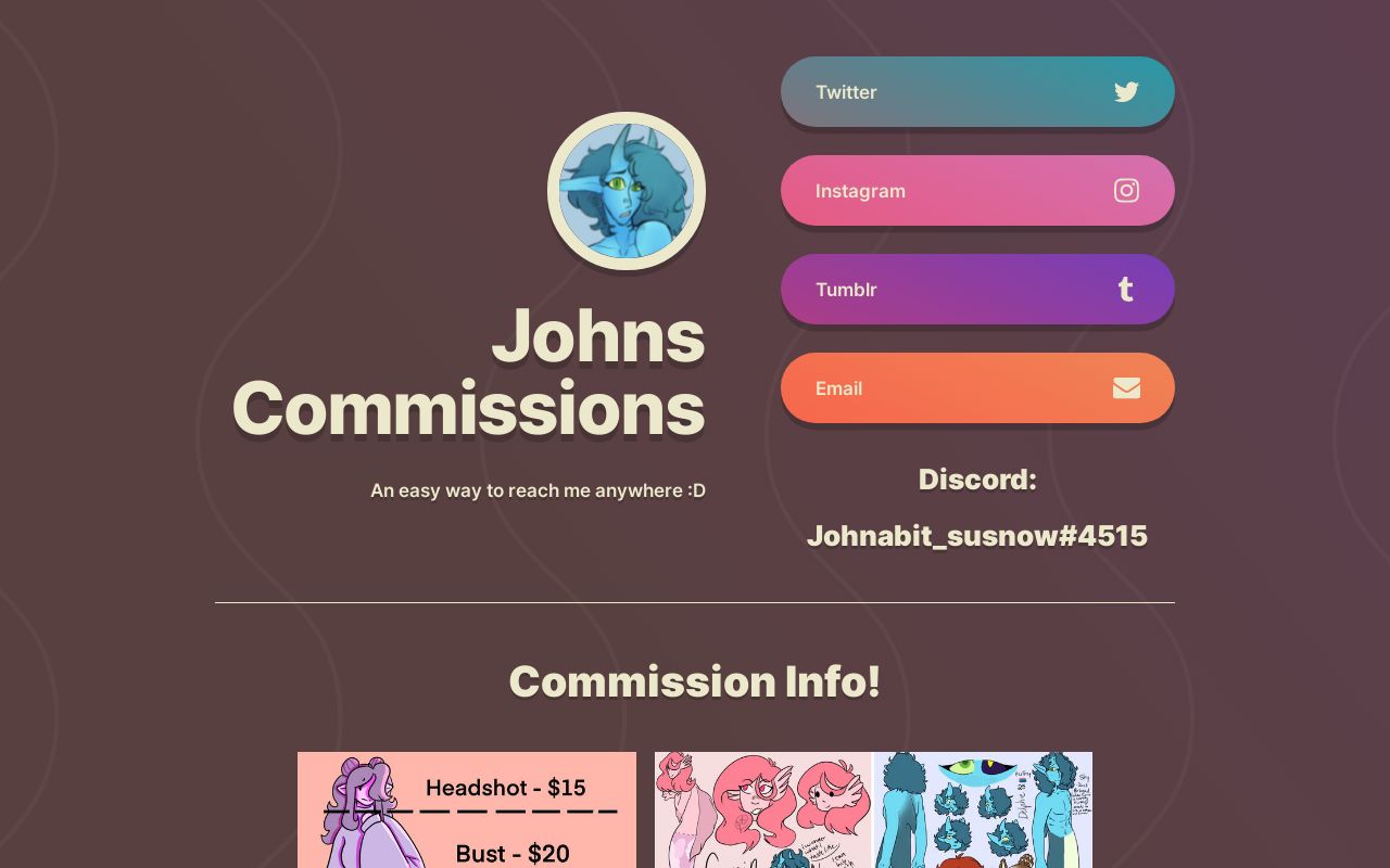 John's Commissions Page